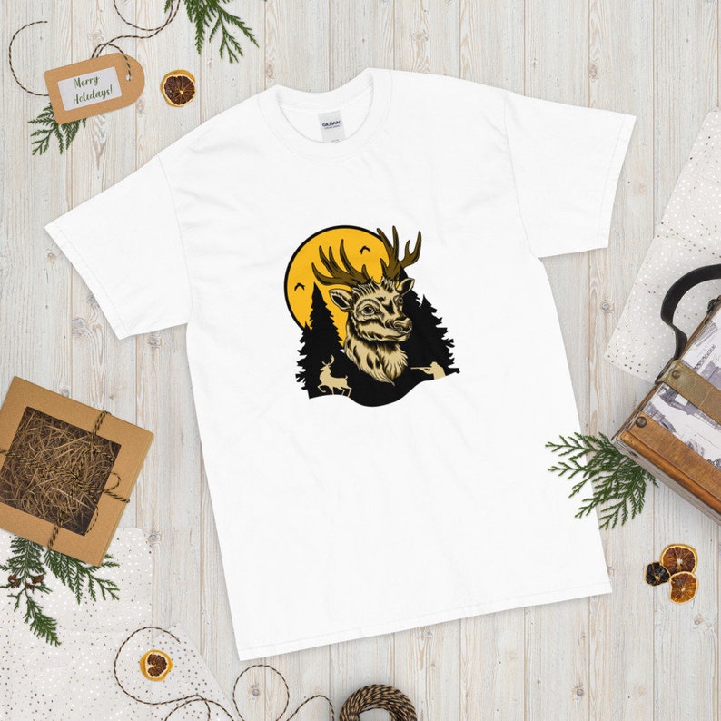 Deer Buck Head Trees Scene Svg Png Jpg Pdf Psd File Types - Etsy