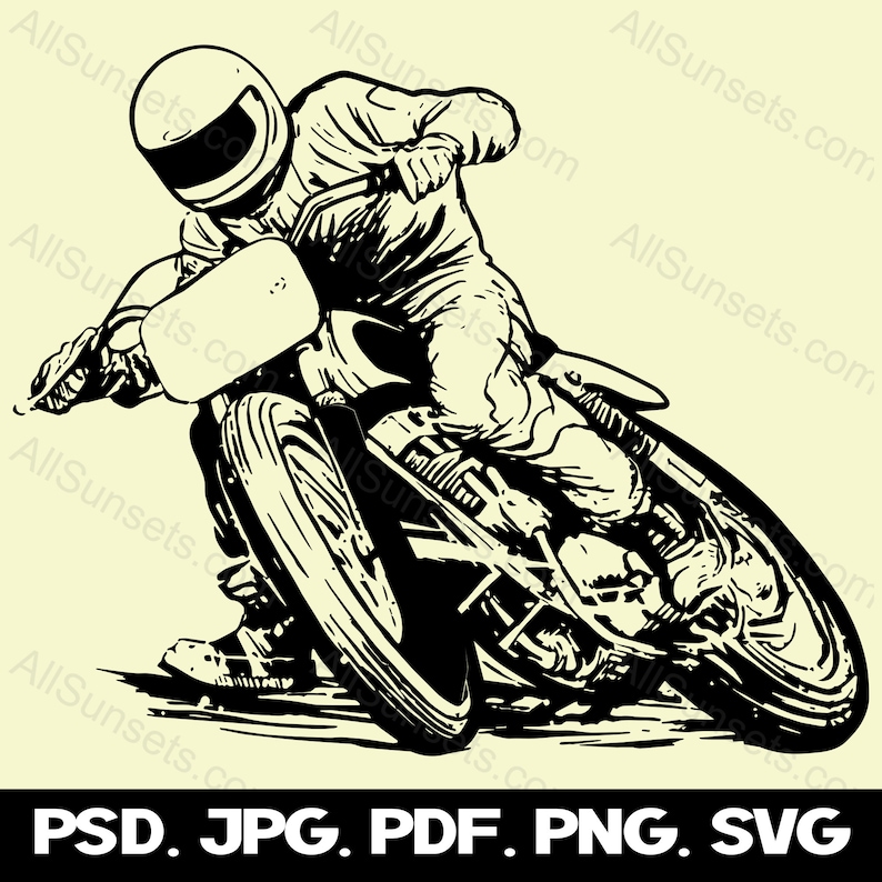 Motorcycle Racing Svg Png Psd Jpg Pdf File Types Dirt Bike - Etsy