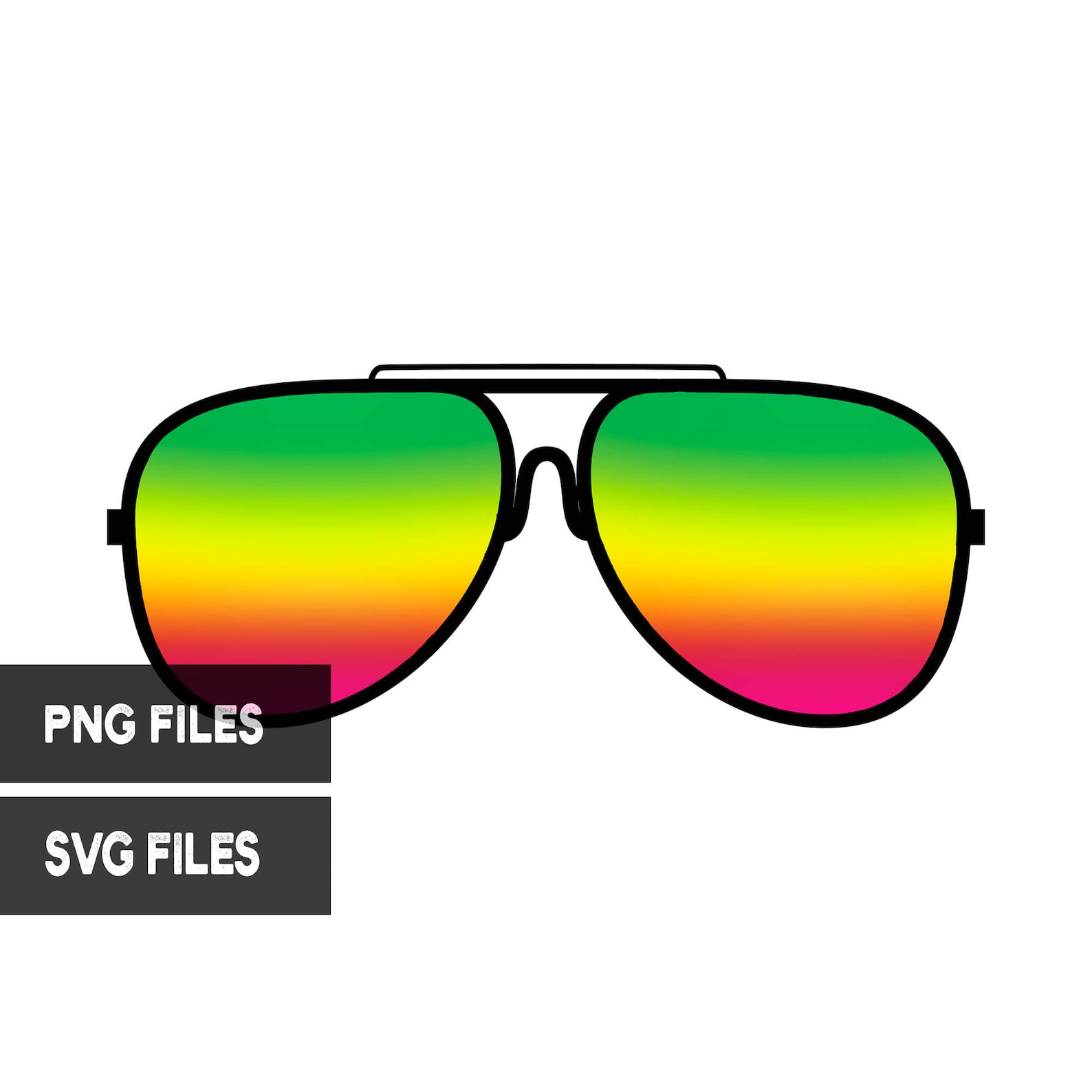 Rainbow Sunglasses PNG and SVG Cut File Clipart Glasses | Etsy