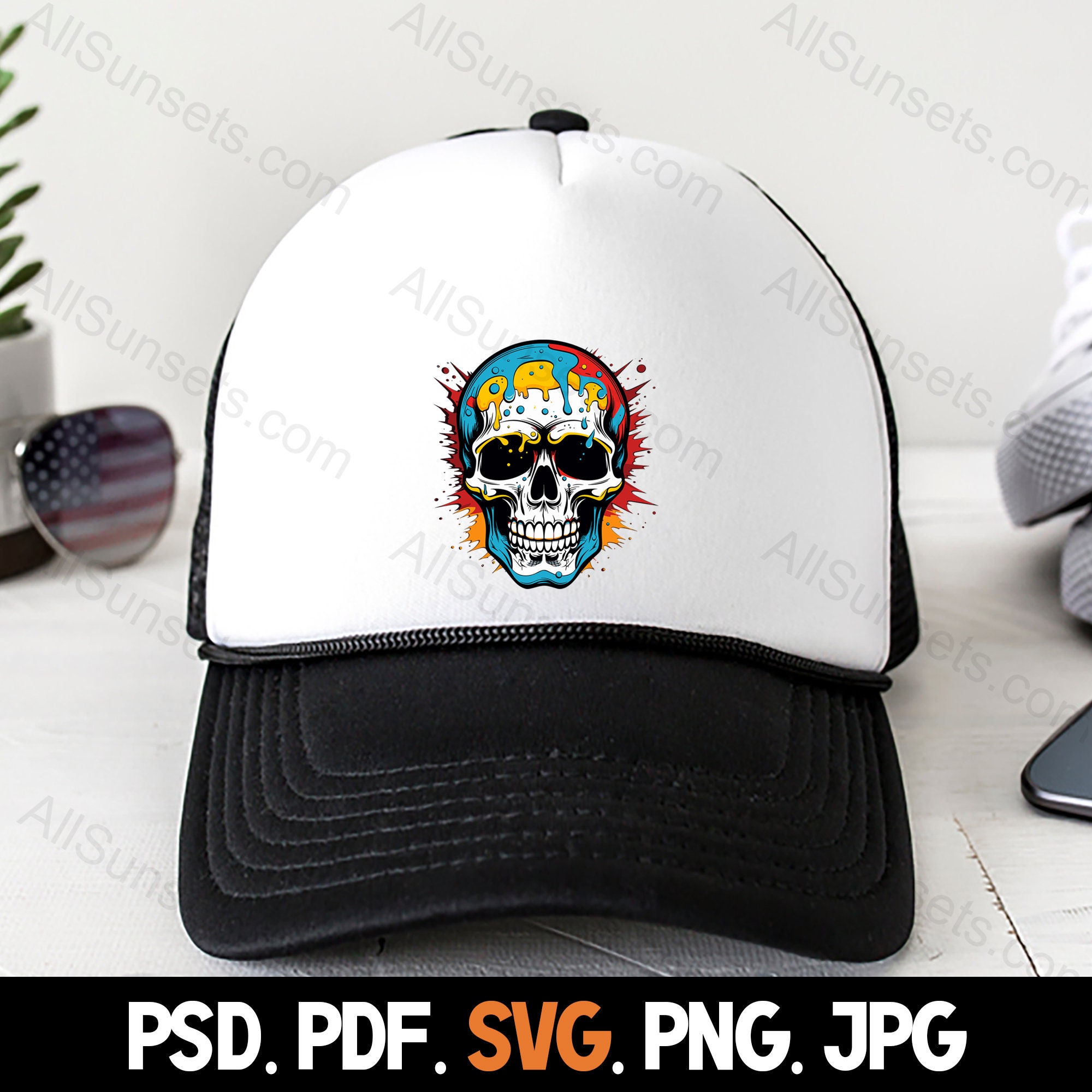 Skull Paint Dripping Svg Png Jpg Pdf Psd File Types Pop Art Splash ...