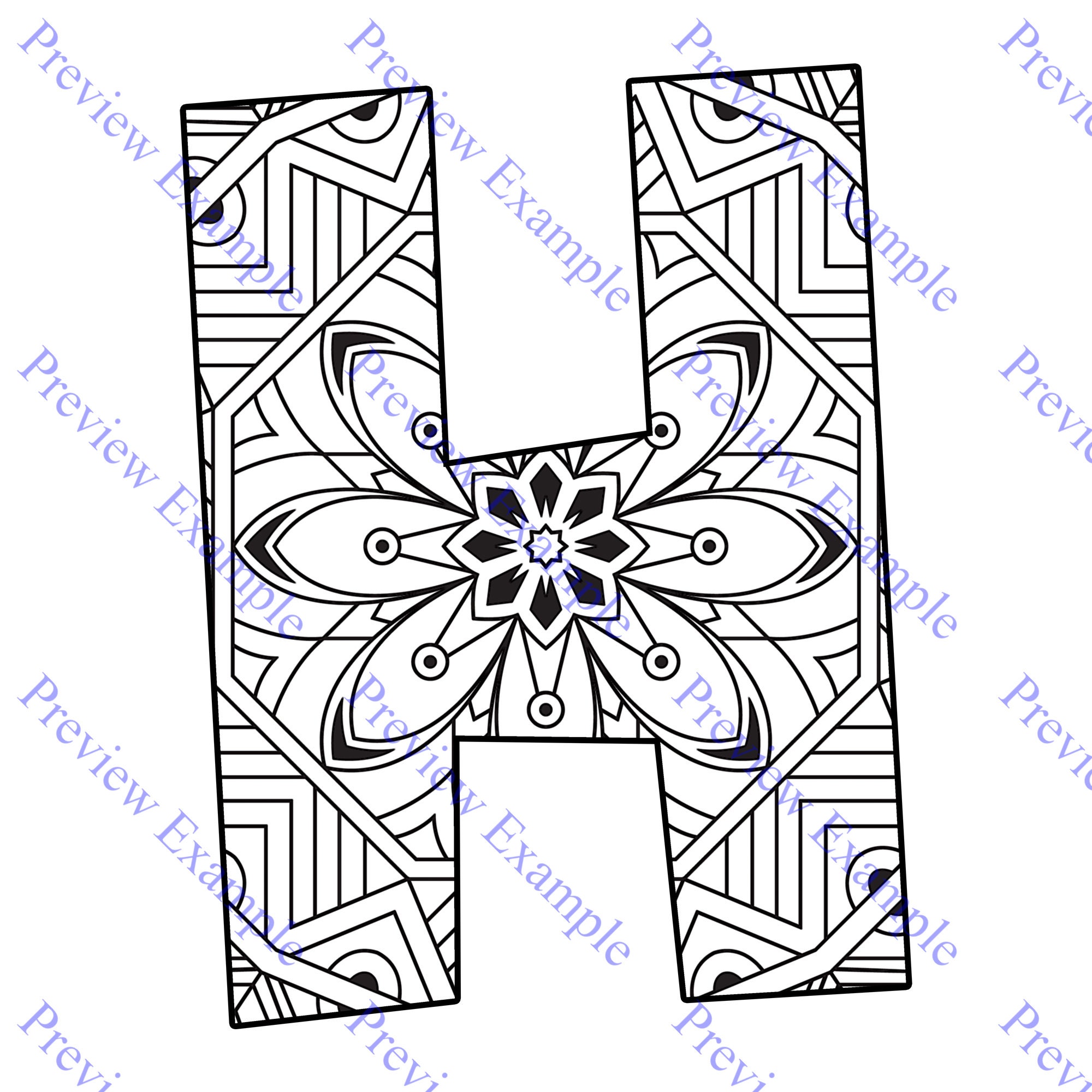 KDP Alphabet Mandalas Coloring Pages Sheets PDF ABC Letters Colouring ...