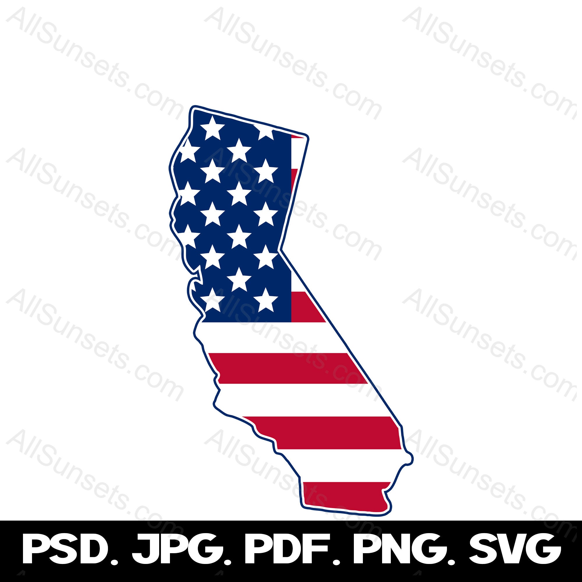 California State Shape American Flag Svg Png Jpg Pdf Psd File Types ...
