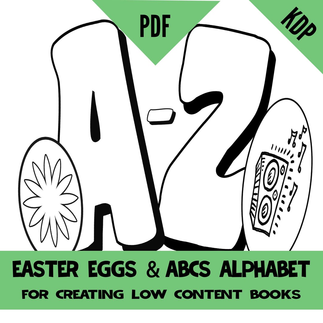 KDP Alphabet Easter Egg Coloring Pages Sheets PDF ABC Letters Colouring ...