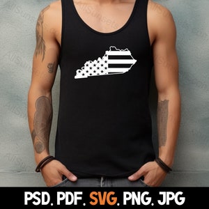 Kentucky State Shape American Flag Svg Png Jpg Psd Pdf File Types ...