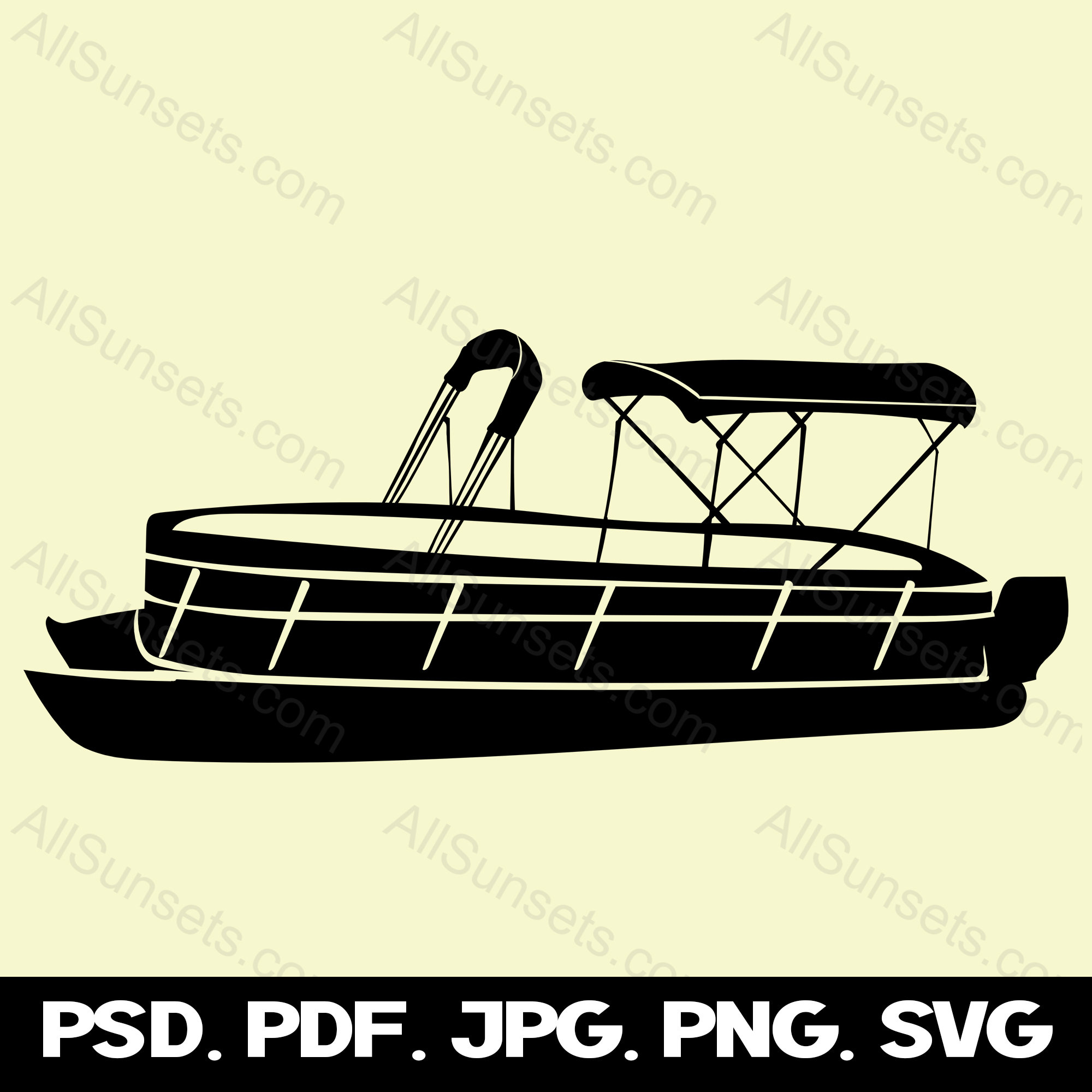 Pontoon Boat Silhouette Svg Png Jpg Psd Pdf Eps File Types - Etsy Denmark