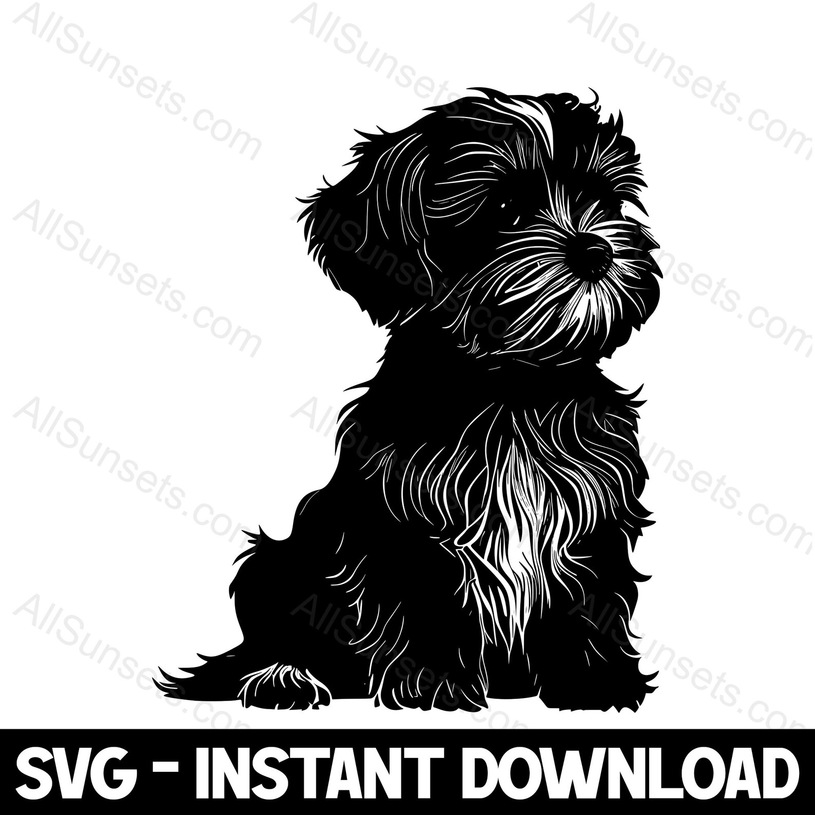 Havanese Puppy Silhouette SVG 10 Dog Vectors Bulk Pack Clipart for ...