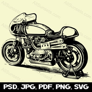 Cafe Motorcycle Racer Svg Png Psd Jpg Pdf File Types Vector Graphics ...