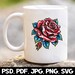 American Flag Rose Svg Png Jpg Pdf Psd File Types Patriotic Flower 4th ...
