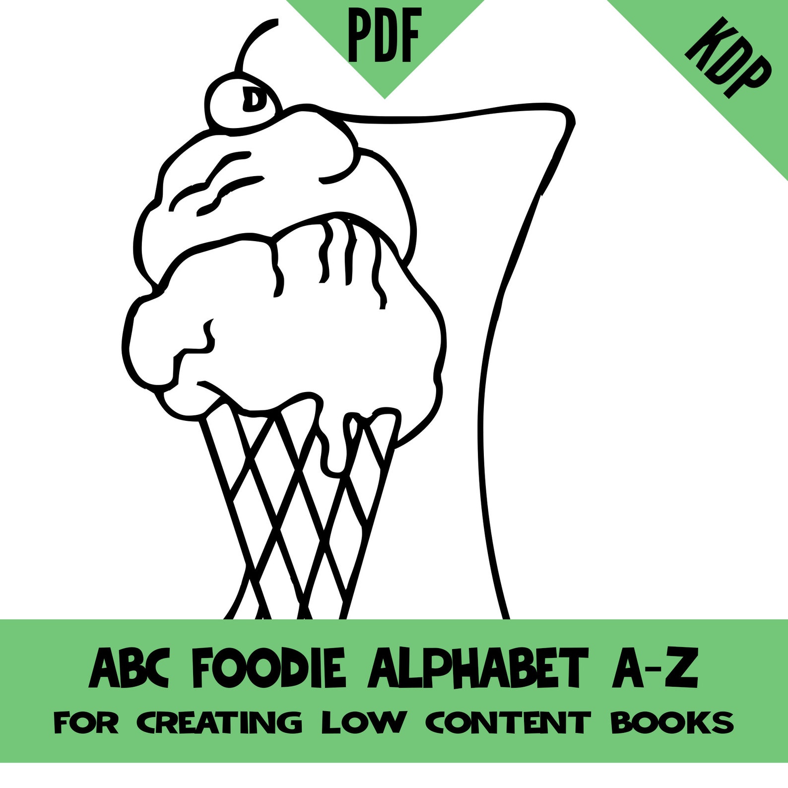 KDP Alphabet Foodie Coloring Pages Sheets PDF ABC Letters - Etsy