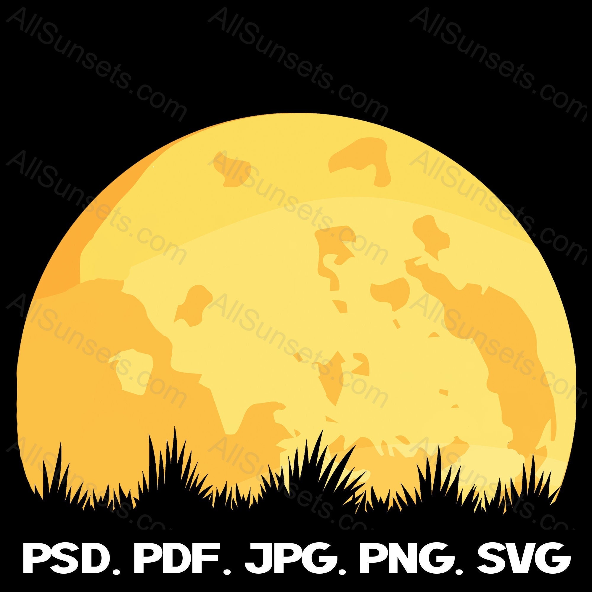 Yellow Full Moon Clipart