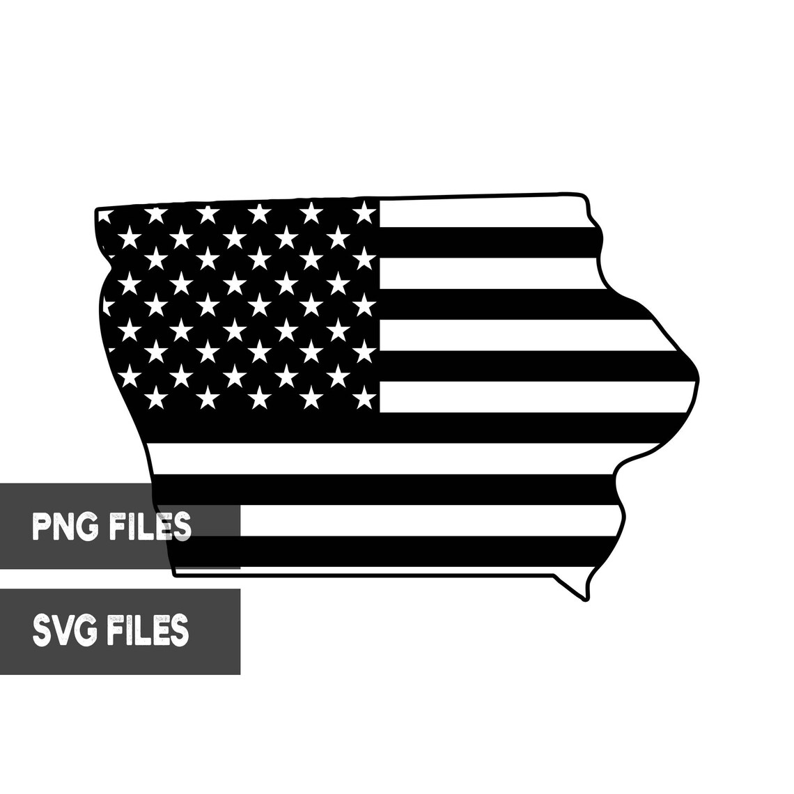 Iowa State Shape American Flag PNG SVG Patriotic Clipart USA - Etsy