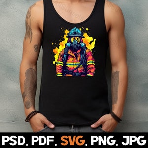 Fireman Flames Vibrant Colors Svg Png Psd Jpg Pdf File Types ...