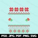 Ugly Christmas Sweater Clipart #4 Bells Red Flowers Poinsettia Xmas ...