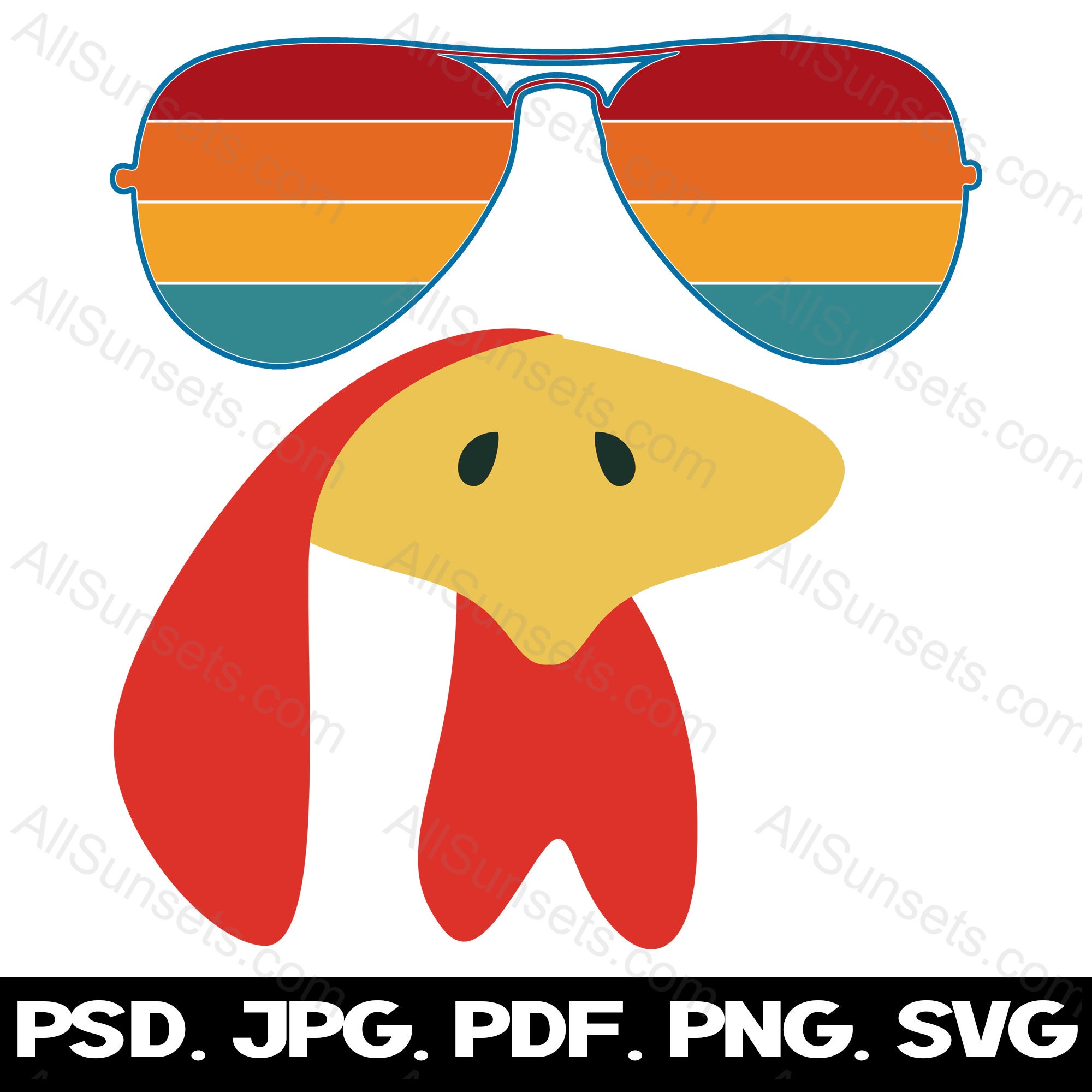 Turkey Face Aviator Sunglasses Svg Png Pdf Psd Jpg File Types Funny ...
