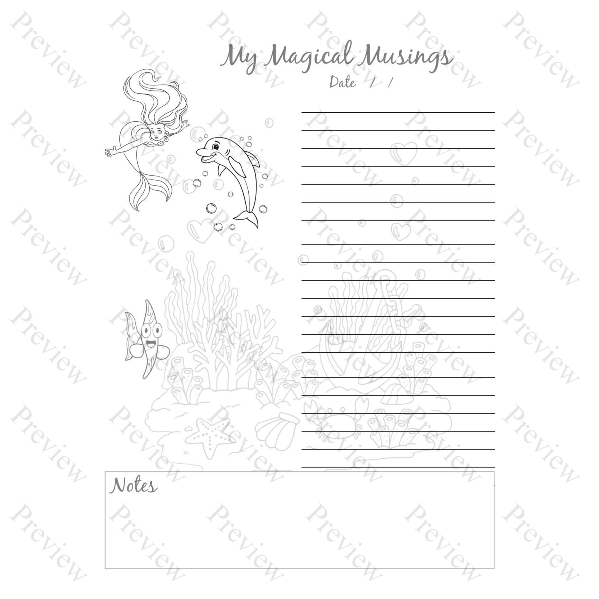 Mermaid Planner Journal 8.5×11 Interior Low Content Books 100 Pg ...