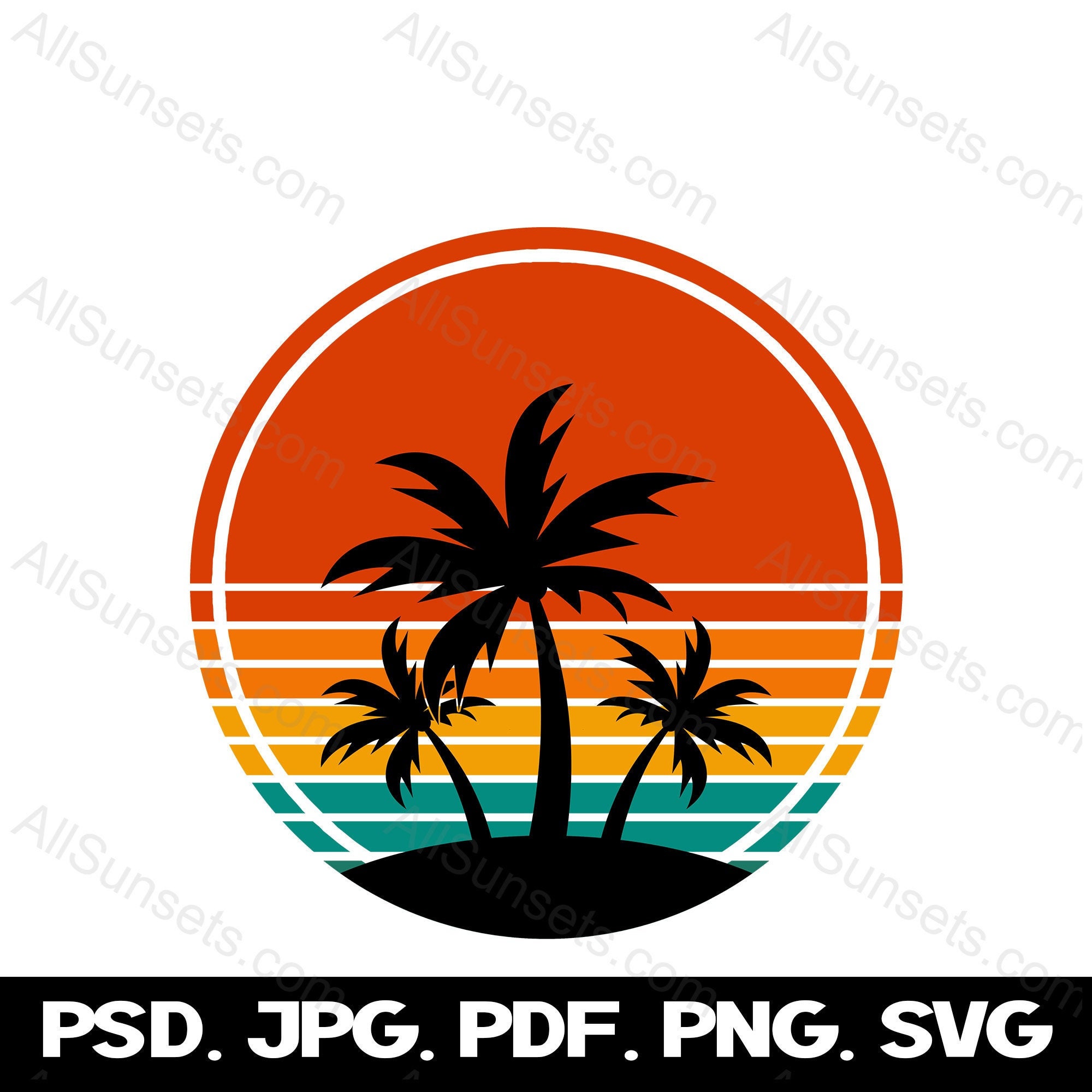 Palm Trees Sunset Clipart