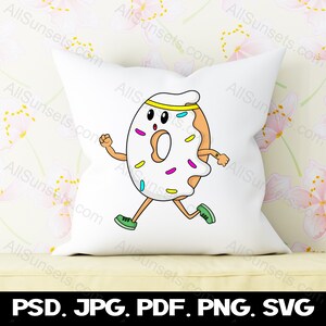 Frosted Donut Running Exercise Fitness Svg Png Pdf Psd Jpg Files ...