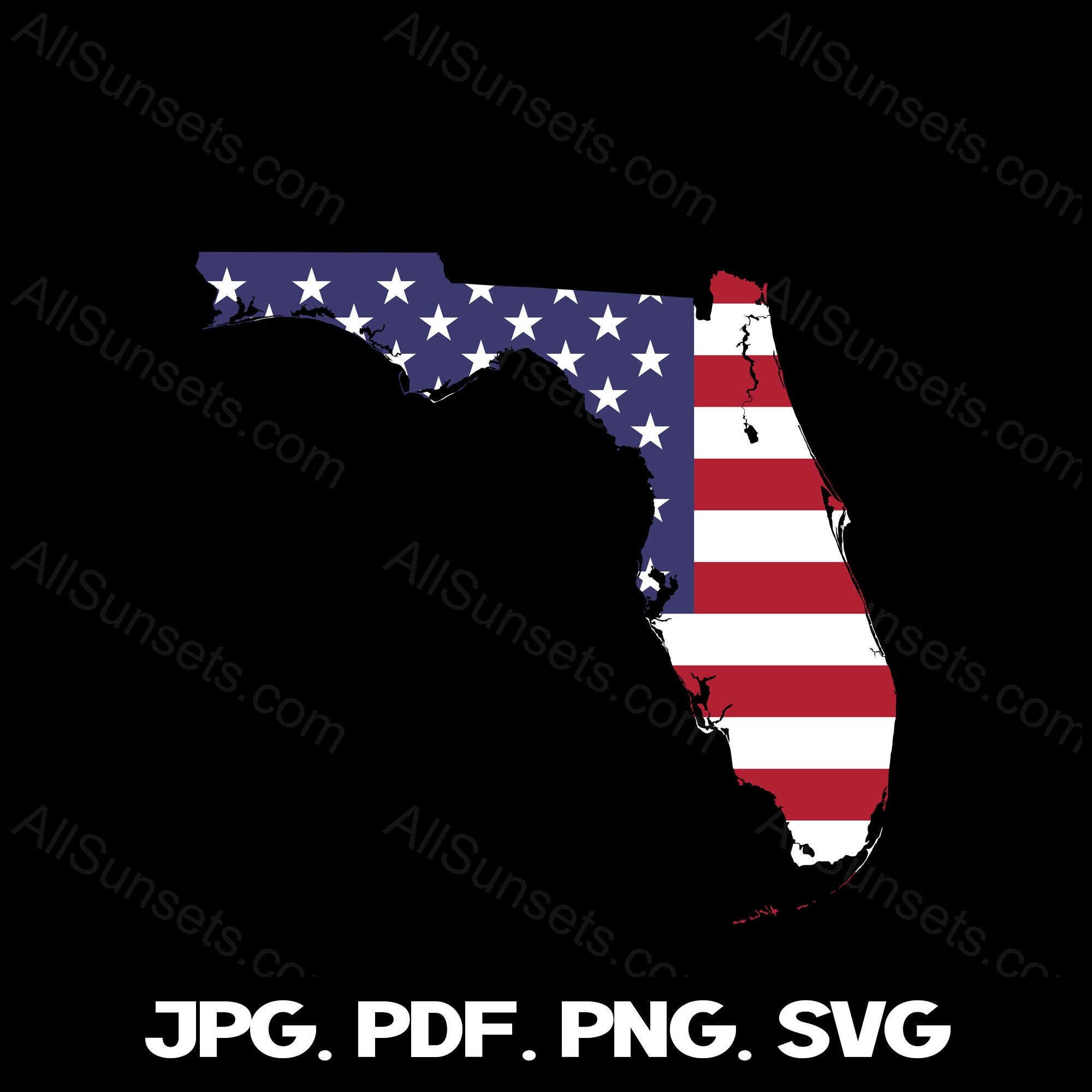 Florida Shape American Flag PNG SVG Patriotic Clipart USA - Etsy