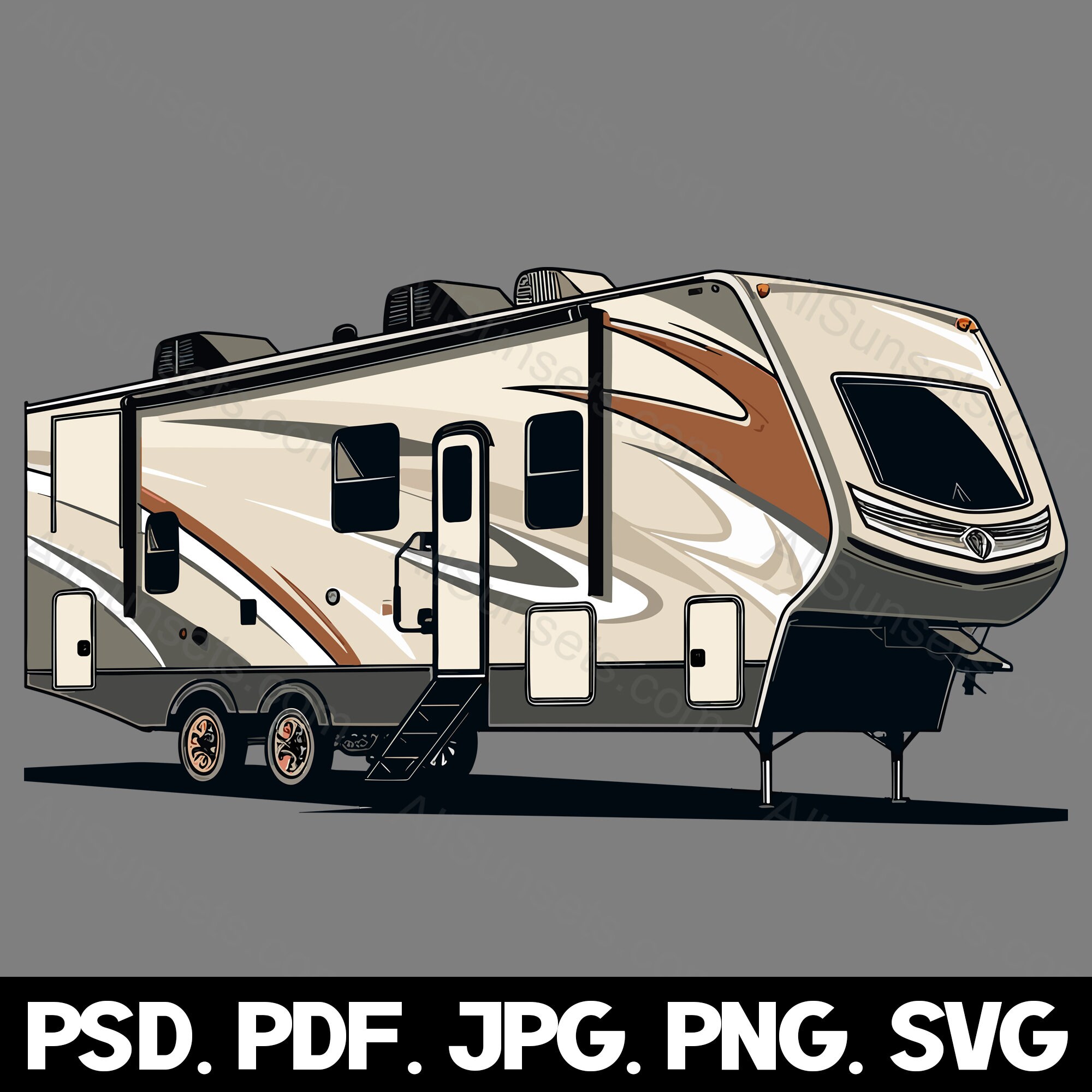 5th Wheel Camper Svg Png Psd Jpg Pdf File Types Fifth Wheel Camping ...