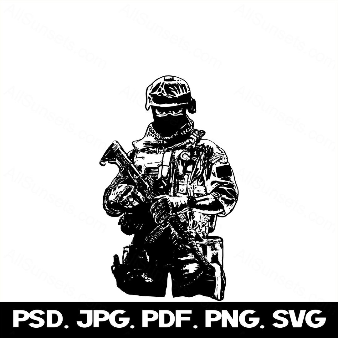 Military Soldier Silhouette Svg Png Jpg Psd Pdf File Types - Etsy Singapore