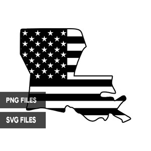 Louisiana State Shape American Flag Svg Png Jpg Psd Pdf File - Etsy