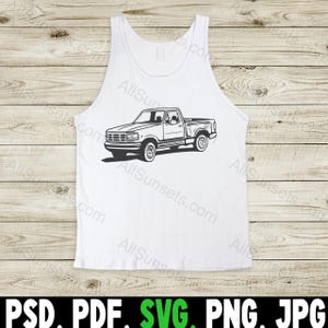 Pickup Truck Stepside SVG 1990s 90's Square Body Vehicle Vector Graphic ...