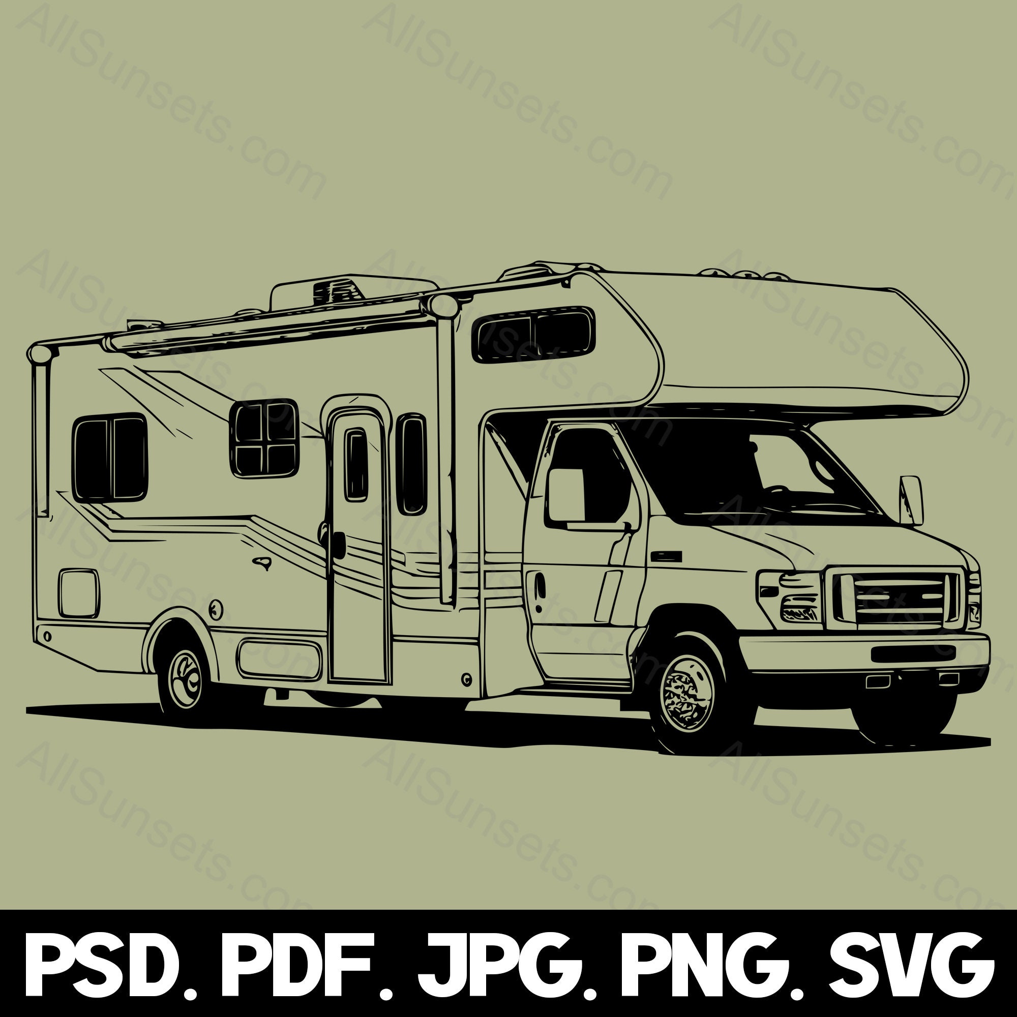 Class C Motorhome Silhouette Svg Png Psd Jpg Pdf File Types - Etsy UK