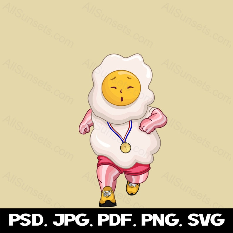 Bacon and Eggs Running Svg Png Pdf Psd Jpg File Types Racing - Etsy