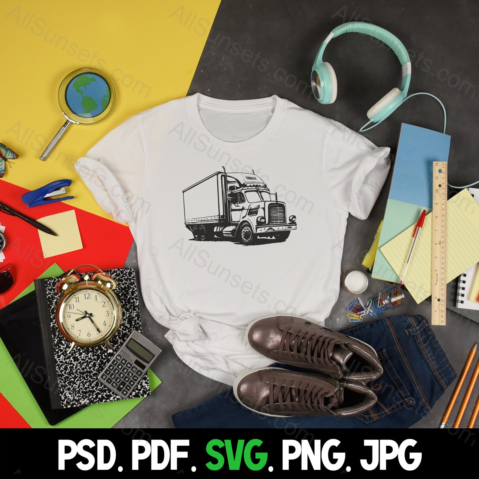 Cargo Box Truck Svg Png Jpg Psd Pdf File Types Semi Moving Van Cube ...