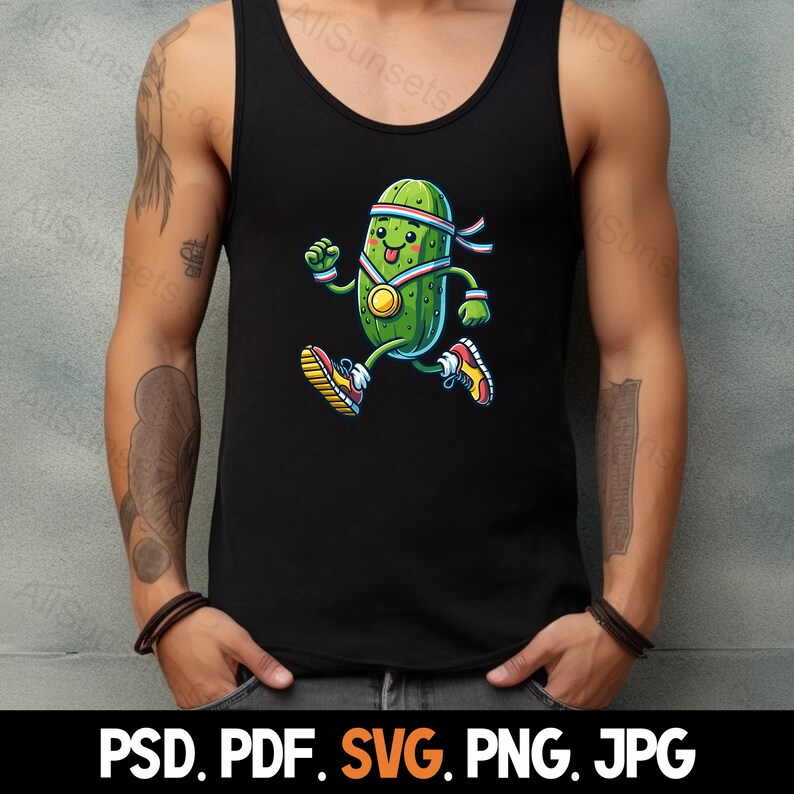Pickle Jogging Svg Png Pdf Psd Jpg File Types Food Pickle Festivals 5k ...