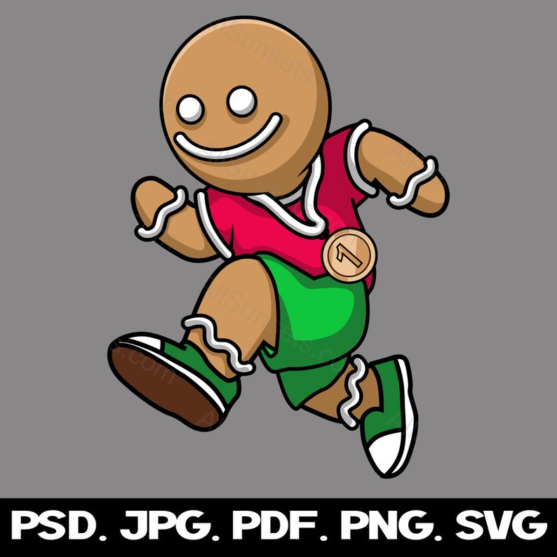 Gingerbread Man Running Svg Png Pdf Psd Jpg File Types - Etsy
