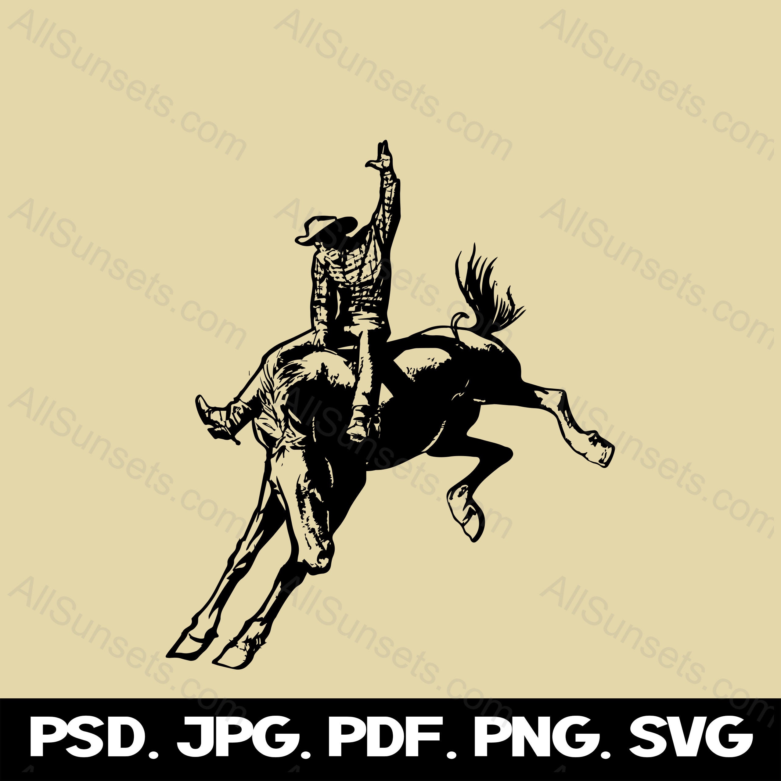 Rodeo Rider Bronco Wild Western Cowboy Svg Png Svg Jpg Psd - Etsy