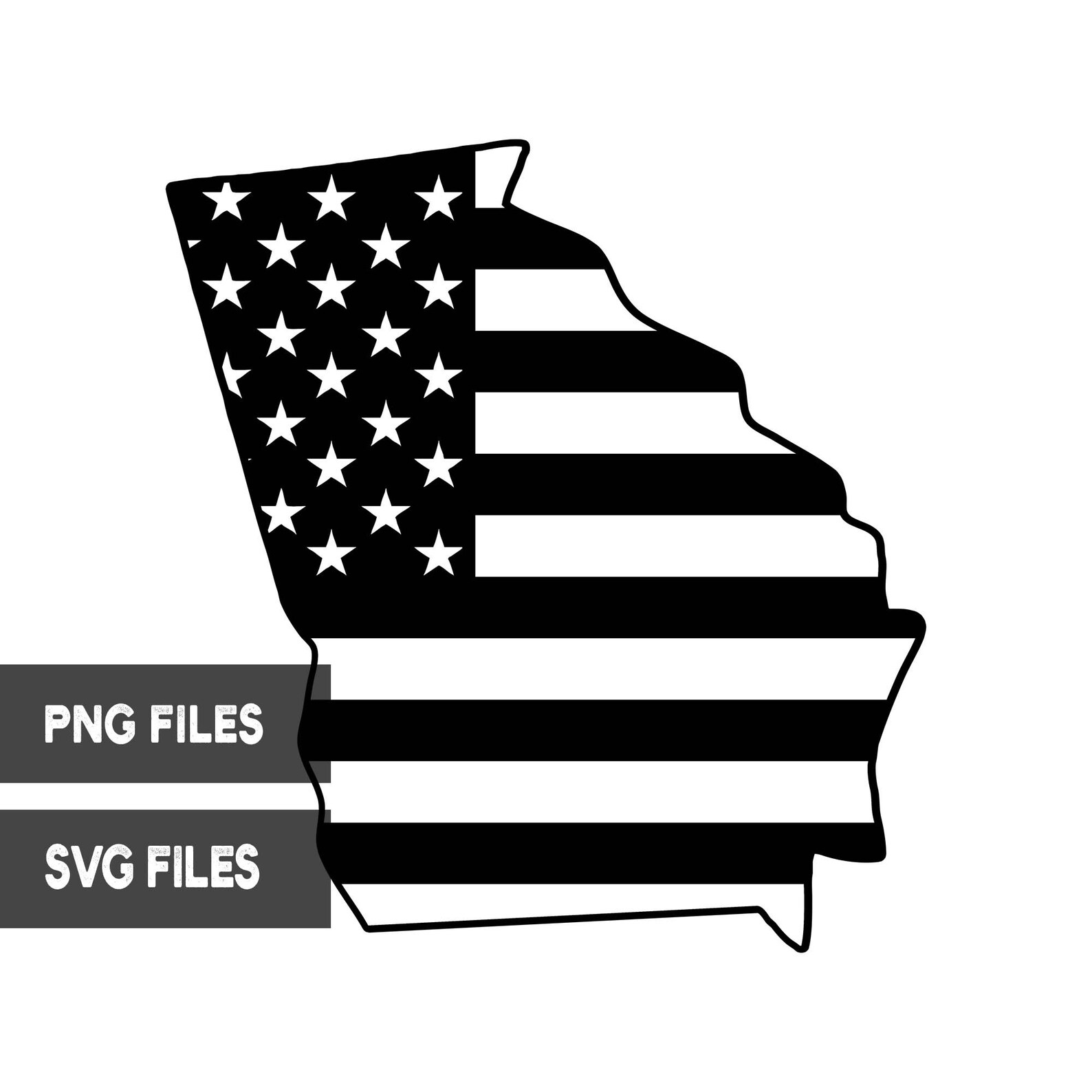 Georgia State Shape American Flag Svg Png Jpg Pdf Psd File - Etsy