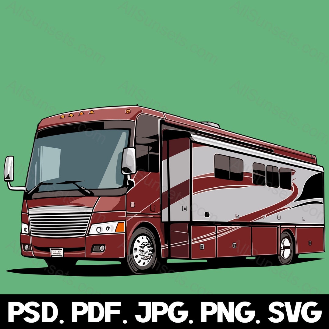 Class A Motorcoach Svg Png Psd Jpg Pdf File Types Motorhome - Etsy