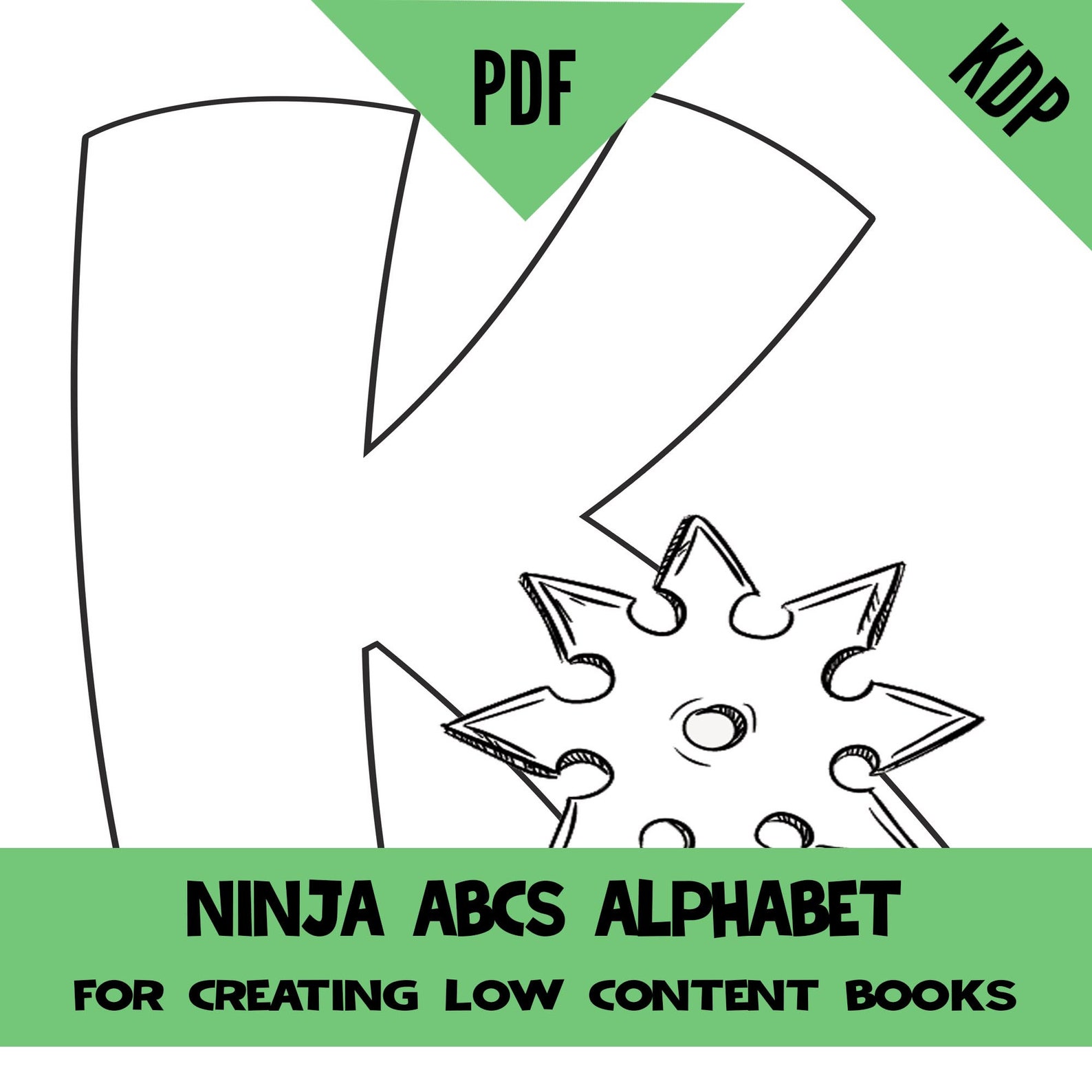 KDP ABC Alphabet Ninja Coloring Interior Pages Sheets PDF Letters ...