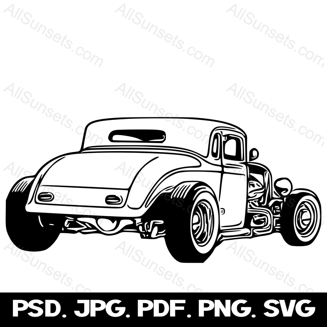 1930's Hotrod Street Car SVG Vintage Vehicle Chopped Top - Etsy