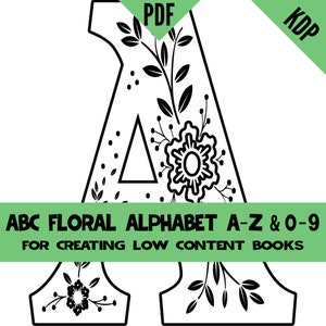 KDP Alphabet Flowered Numbers Coloring Pages Sheets PDF ABC Letters ...
