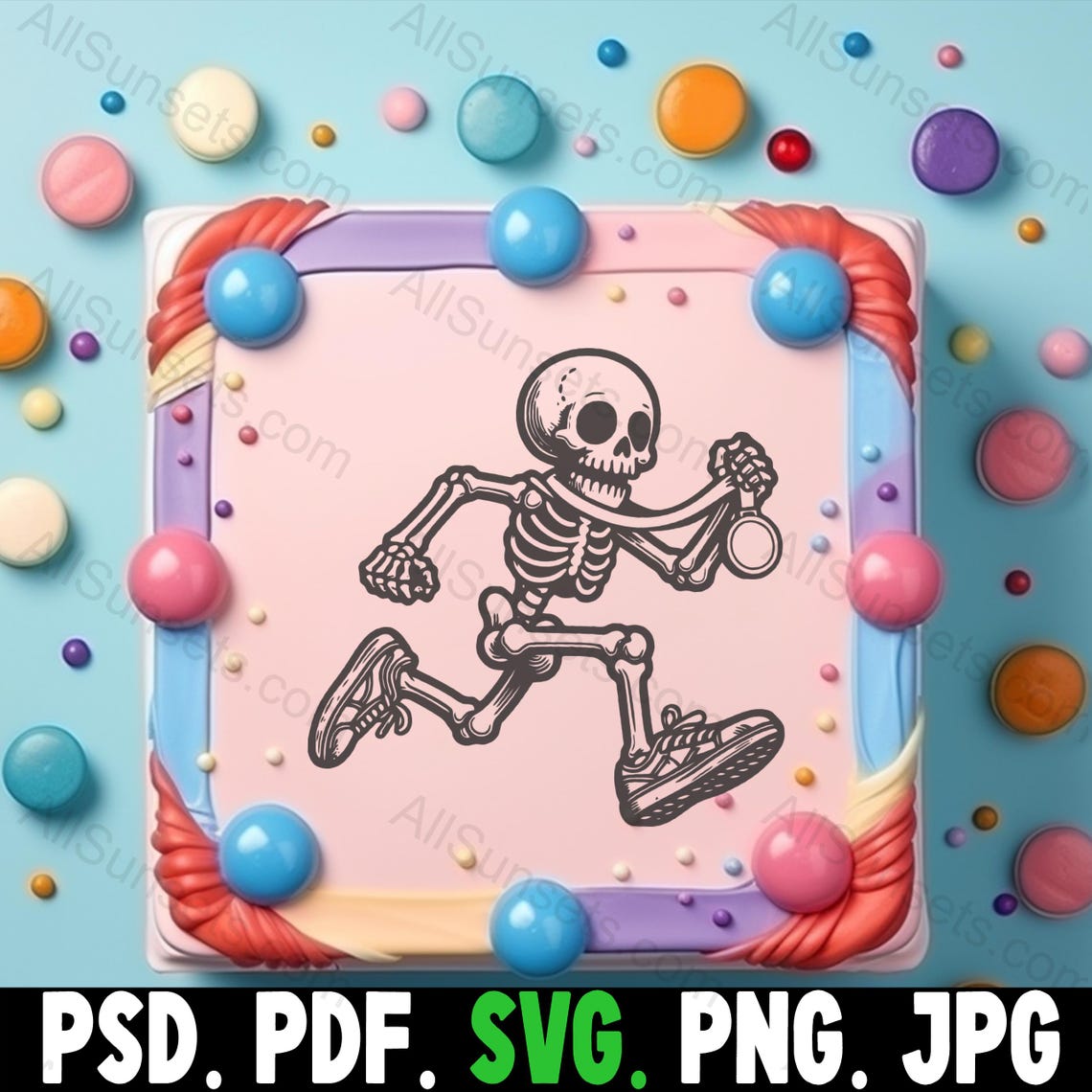 Skeleton Halloween Jogger Clipart Svg Png Jpg Pdf Psd File Types Filled ...
