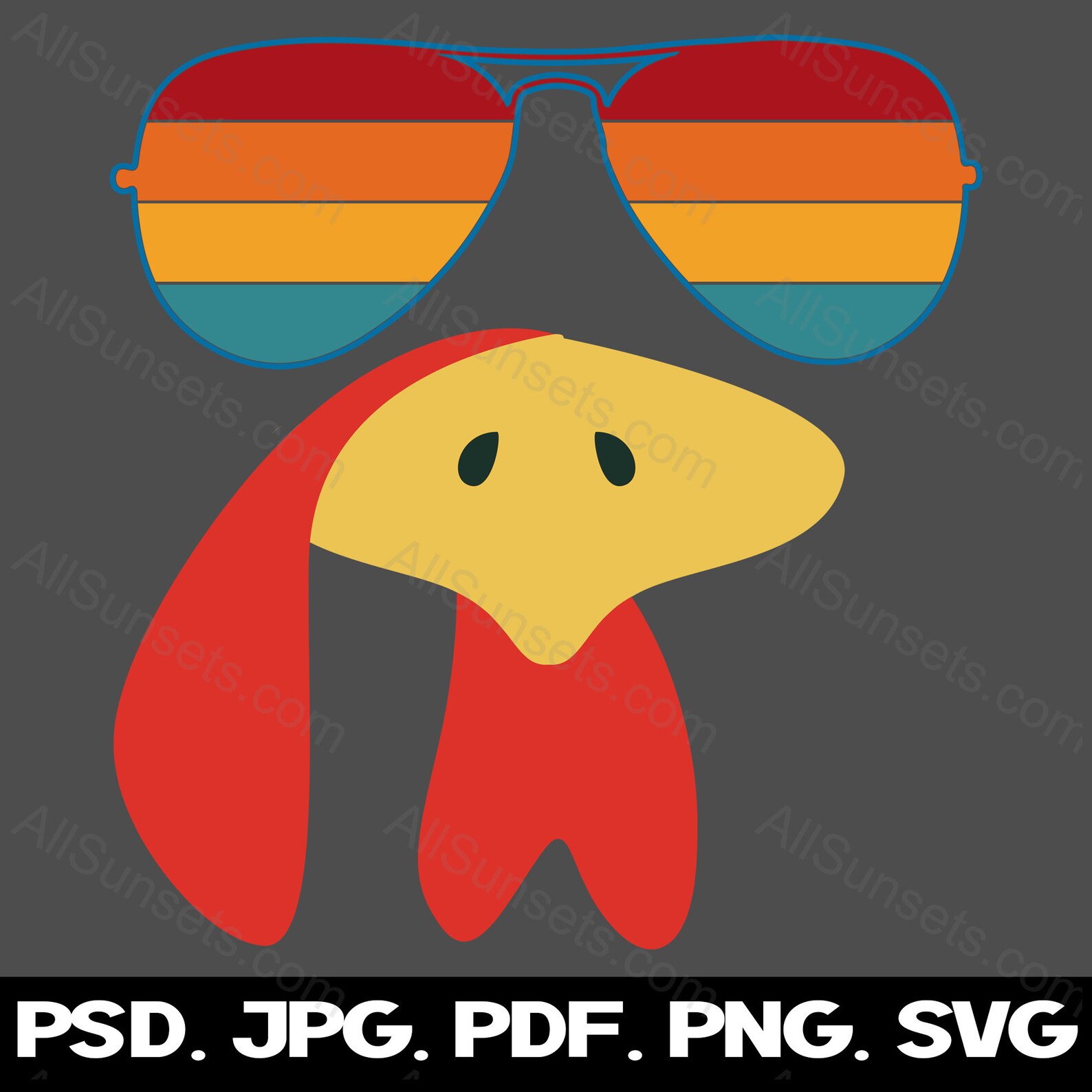 Turkey Face Aviator Sunglasses Svg Png Pdf Psd Jpg File Types Funny ...