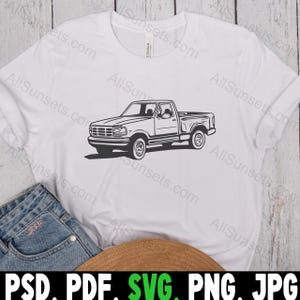 Pickup Truck Stepside SVG 1990s 90's Square Body Vehicle Vector Graphic ...