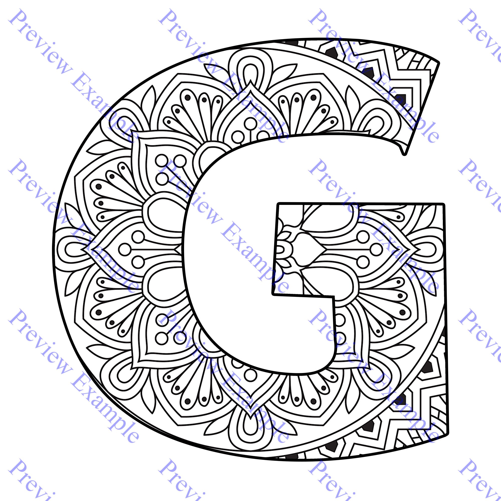KDP Alphabet Mandalas Coloring Pages Sheets PDF ABC Letters Colouring ...