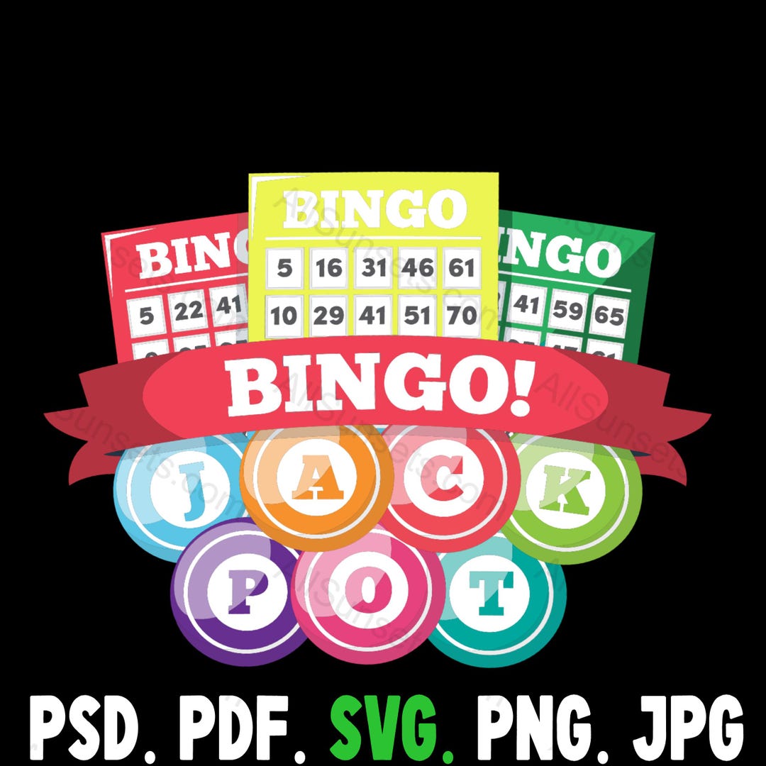 Bingo Jackpot Clipart Svg Png Jpg Pdf Psd | Bingo Cards and Balls ...