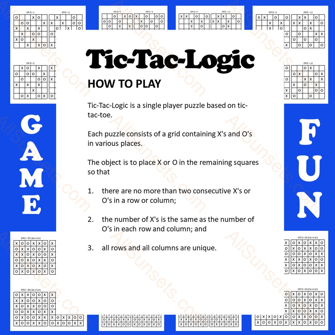 KDP Templates - Tic Tac Logic 8.5 X 11 in Print on Demand Activity ...