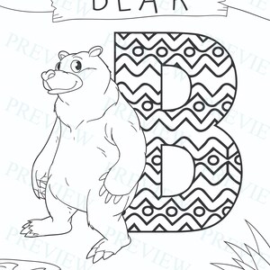 26 Animal Coloring Pages Alphabet Sheets PDF Wildlife Letters With ...