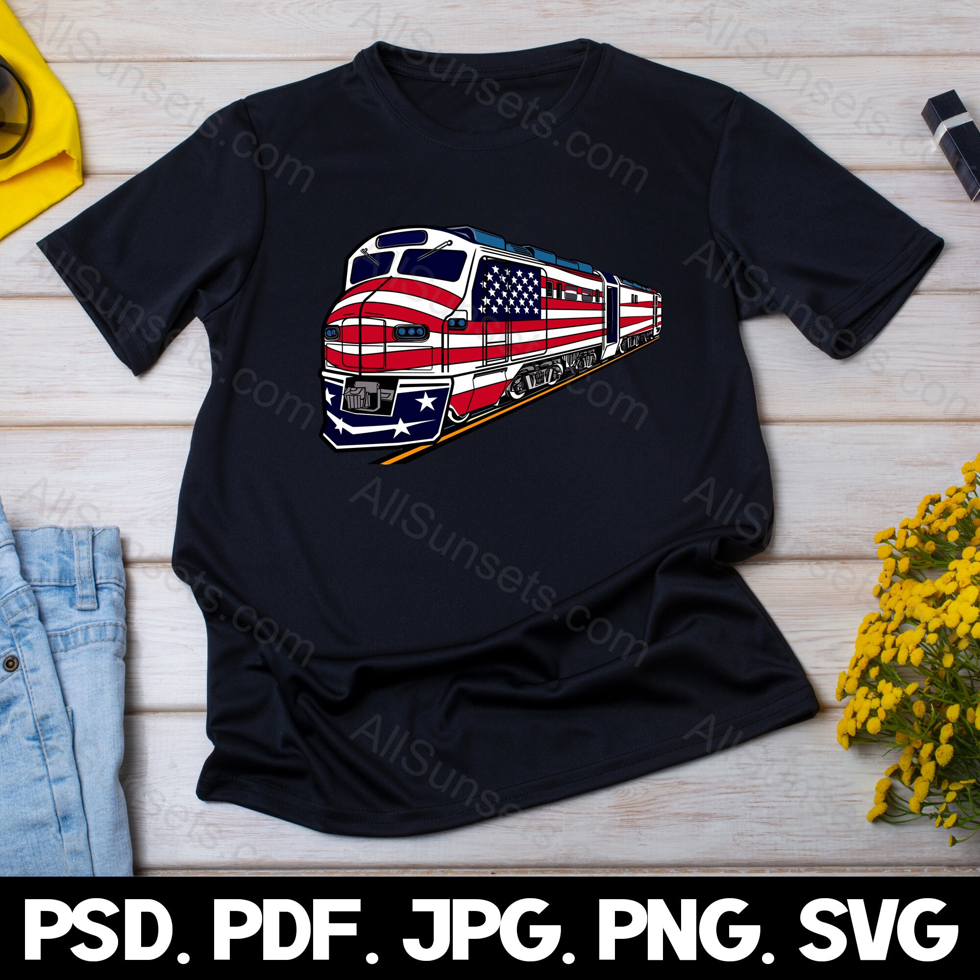 American Flag Train Flag Emoji
