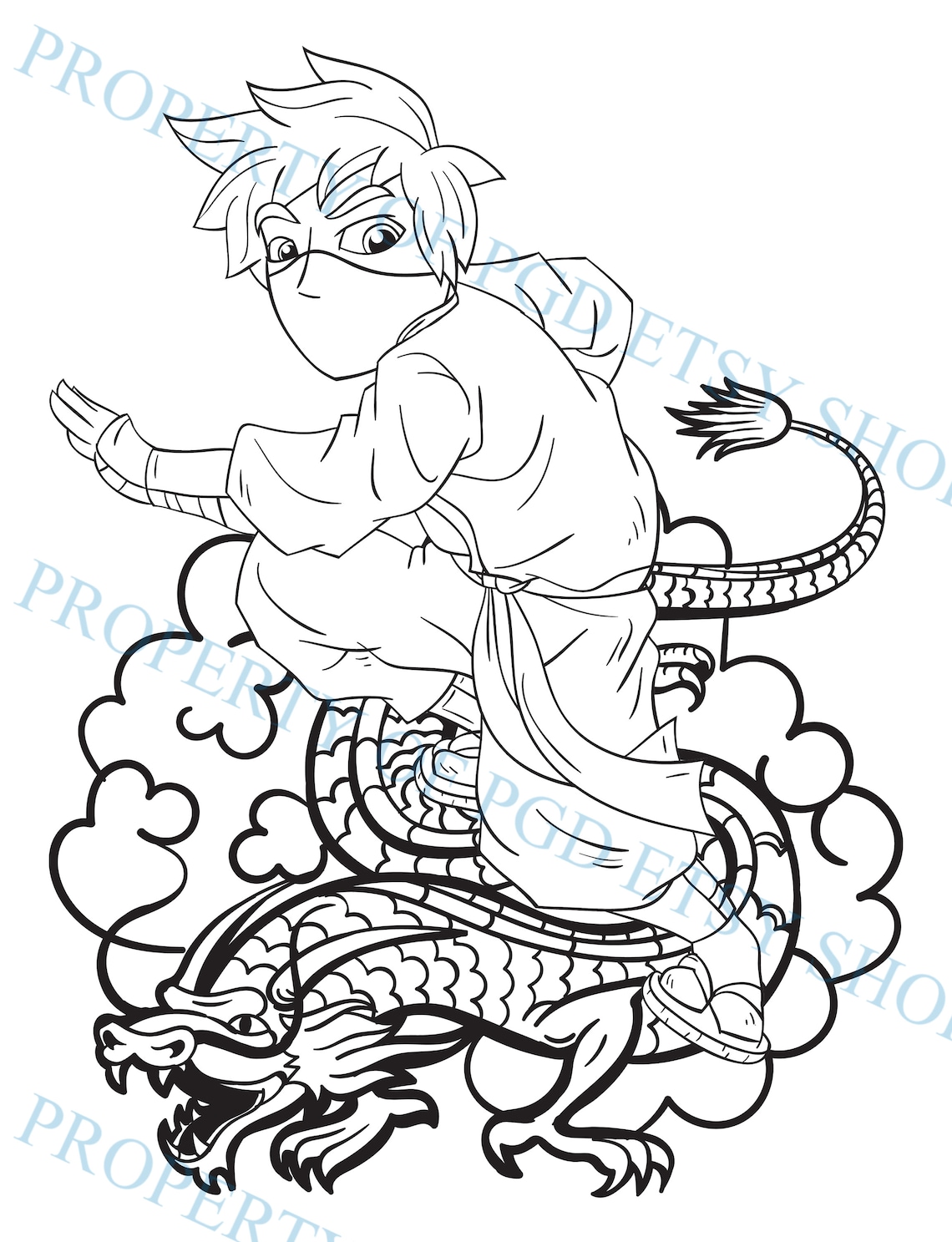 Ninja Japanese Warrior Coloring Book for Kids and Adults | Etsy