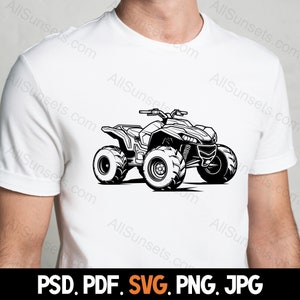 4 Wheeler ATV Racing Silhouette Svg Png Jpg Psd Pdf File Types Quad ...