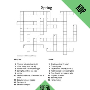 Kdp 4 Crossword Puzzles With Clues And Answers In Pdf Format For