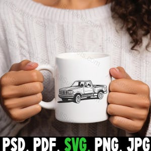 Pickup Truck Stepside SVG 1990s 90's Square Body Vehicle Vector Graphic ...