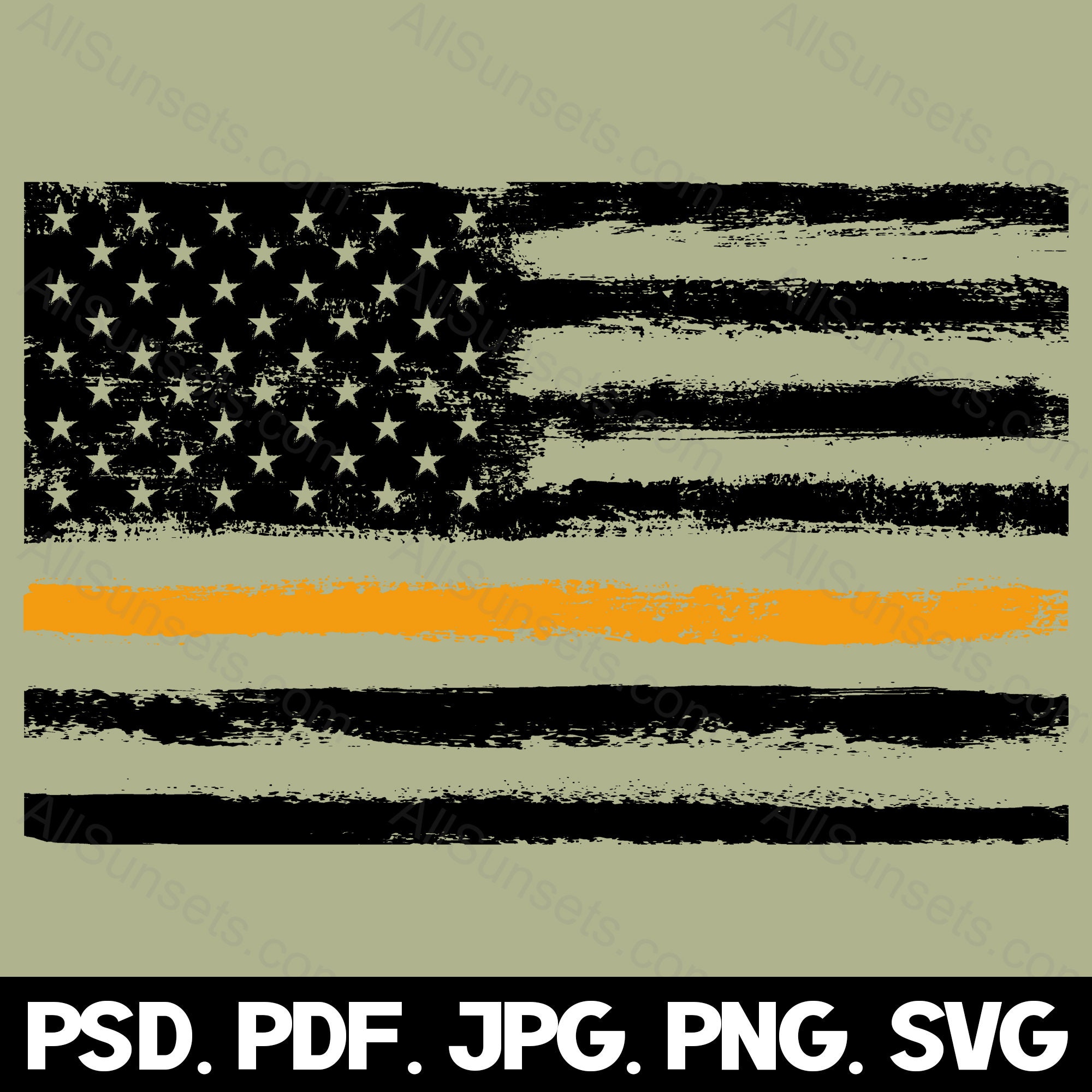 American Flag Thin Orange Line Svg Png Jpg Pdf Psd File Types Search ...